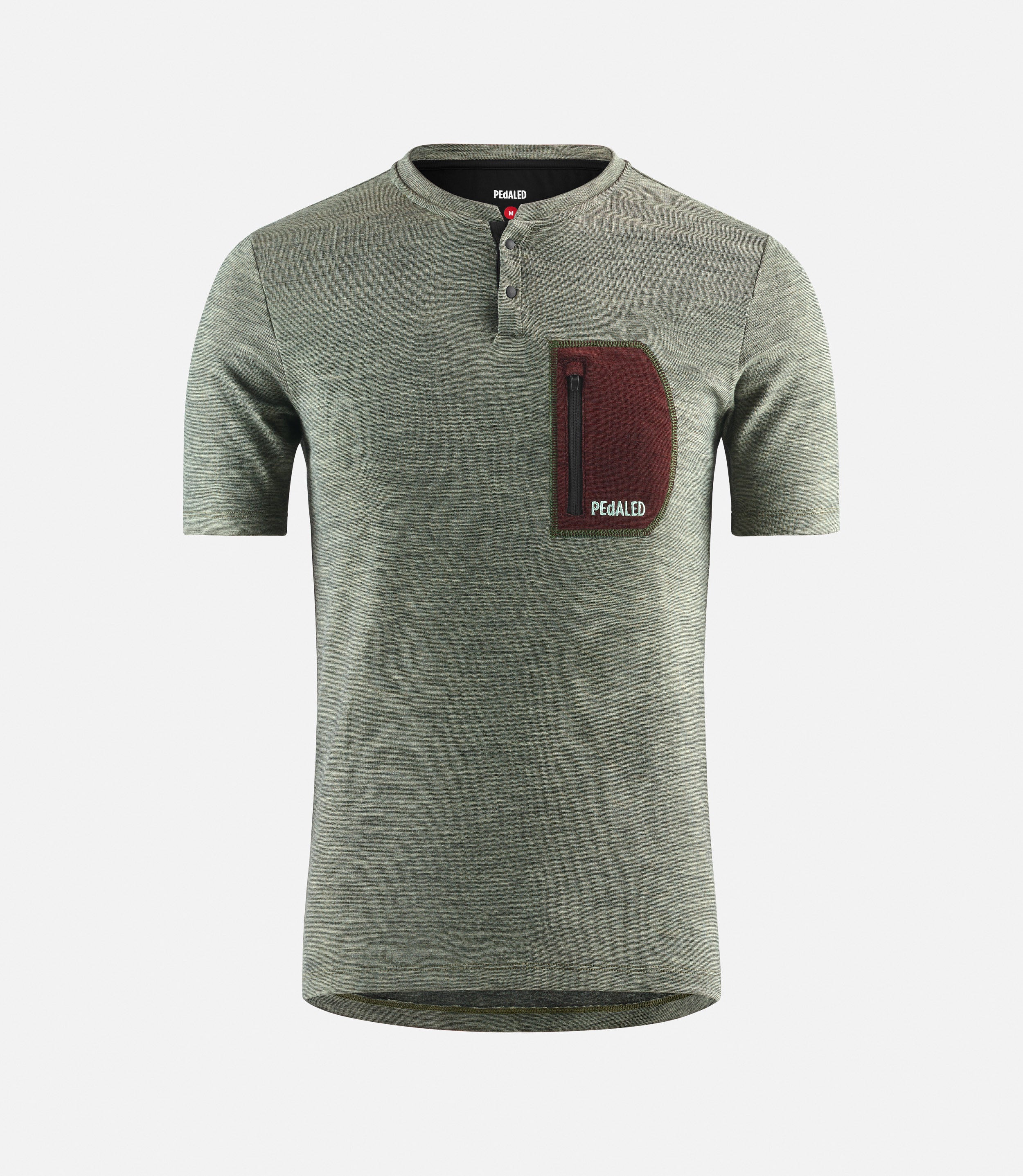 Men's Gravel Merino Cycling Jersey - Green | PEdALED