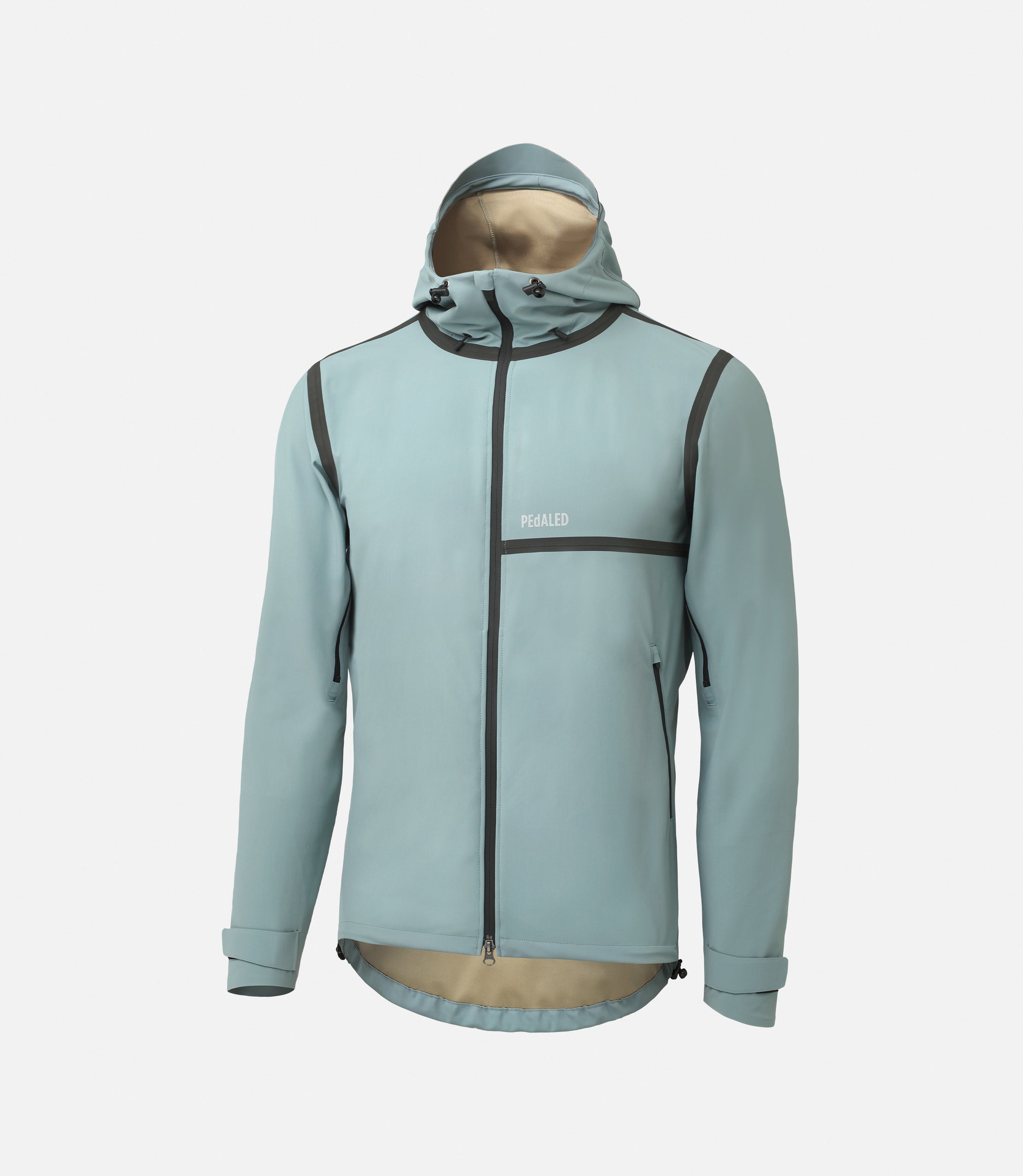 Men's Winter Waterproof Hooded Cycling Jacket Azure | PEdALED