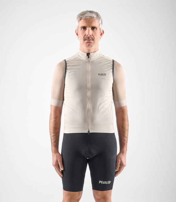 Windproof Bike Cycling Vest Beige for Men | PEdALED