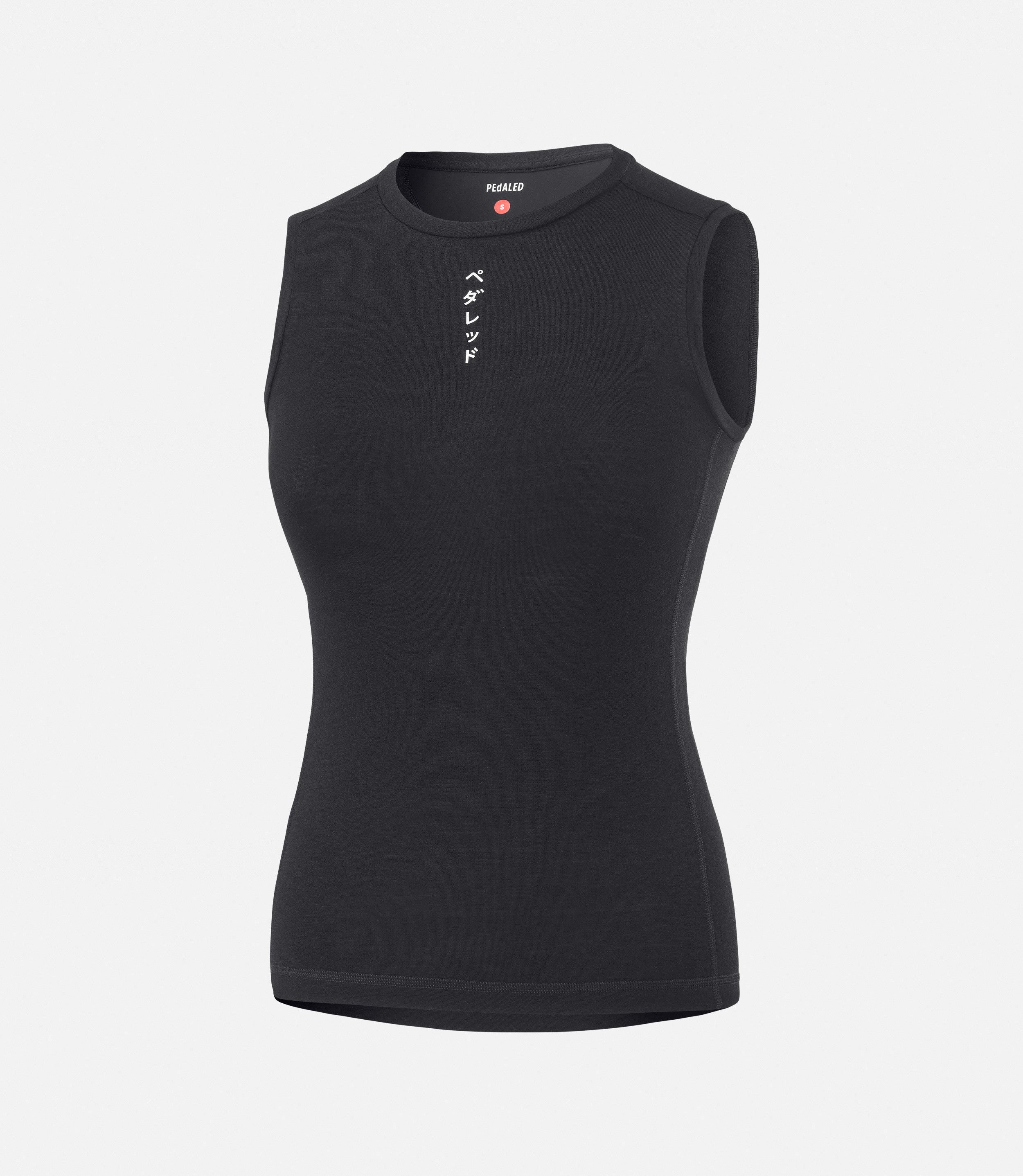 Women's Merino Cycling Base Layer Sleeveless Black | PEdALED