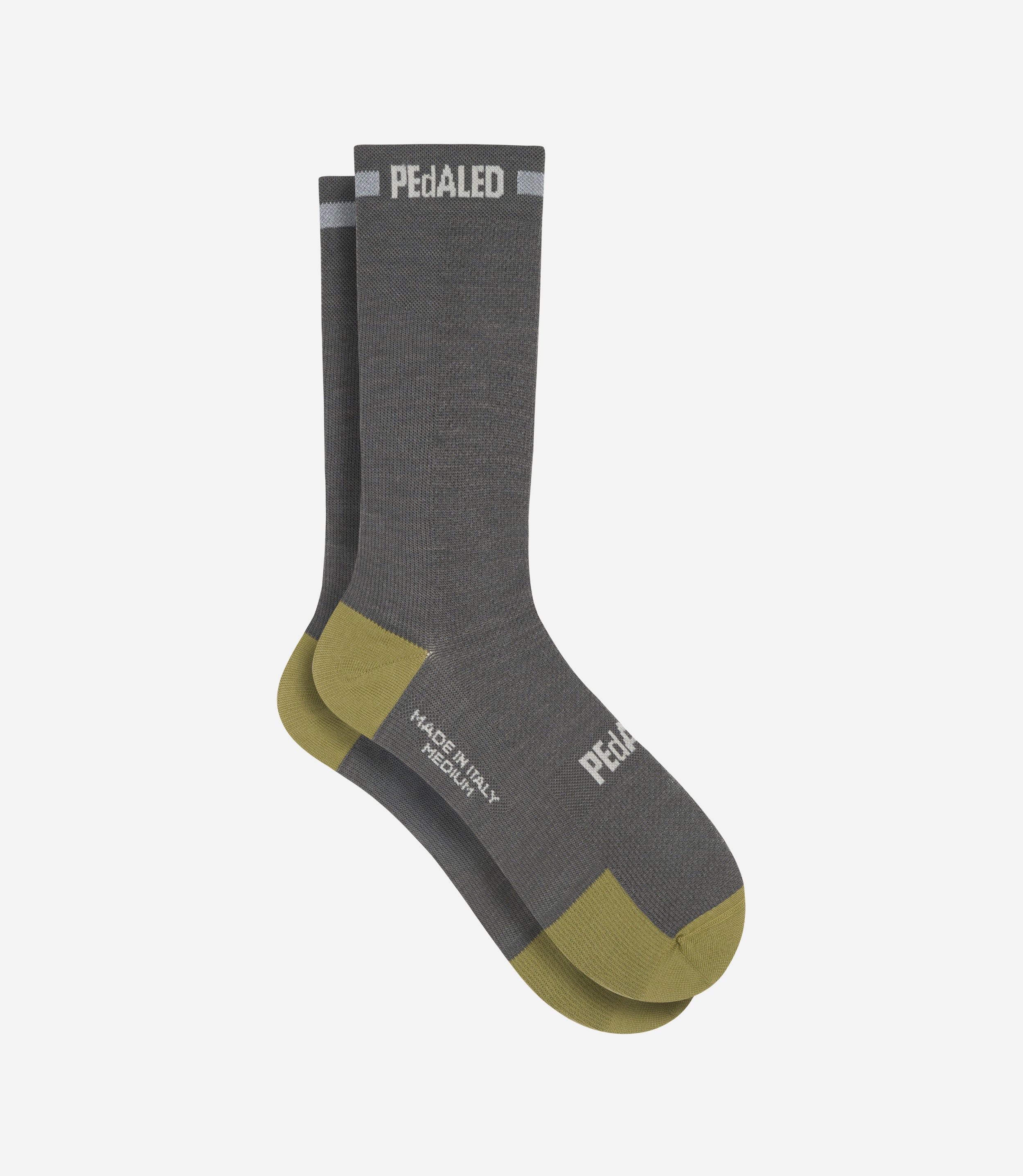 Grey Merino Reflective Cycling Socks | Odyssey | PEdALED